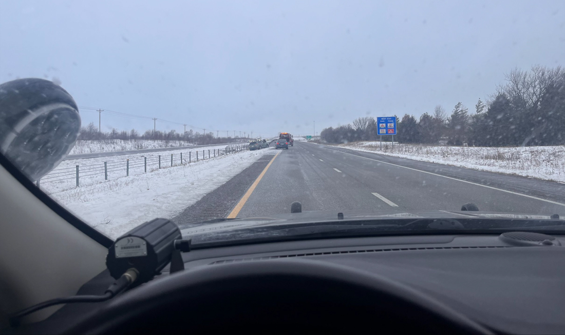 Icy roads cause slideoffs, close schools and delay opening of KU ...