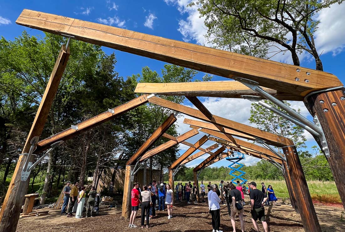 KU students have nearly completed an outdoor classroom at Prairie Park ...